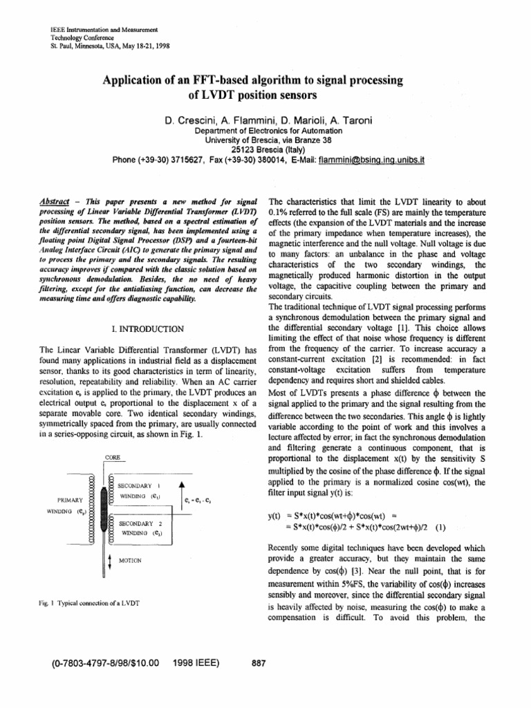 Application FFT-LVDT | PDF | Analog To Digital Converter | Spectral Density