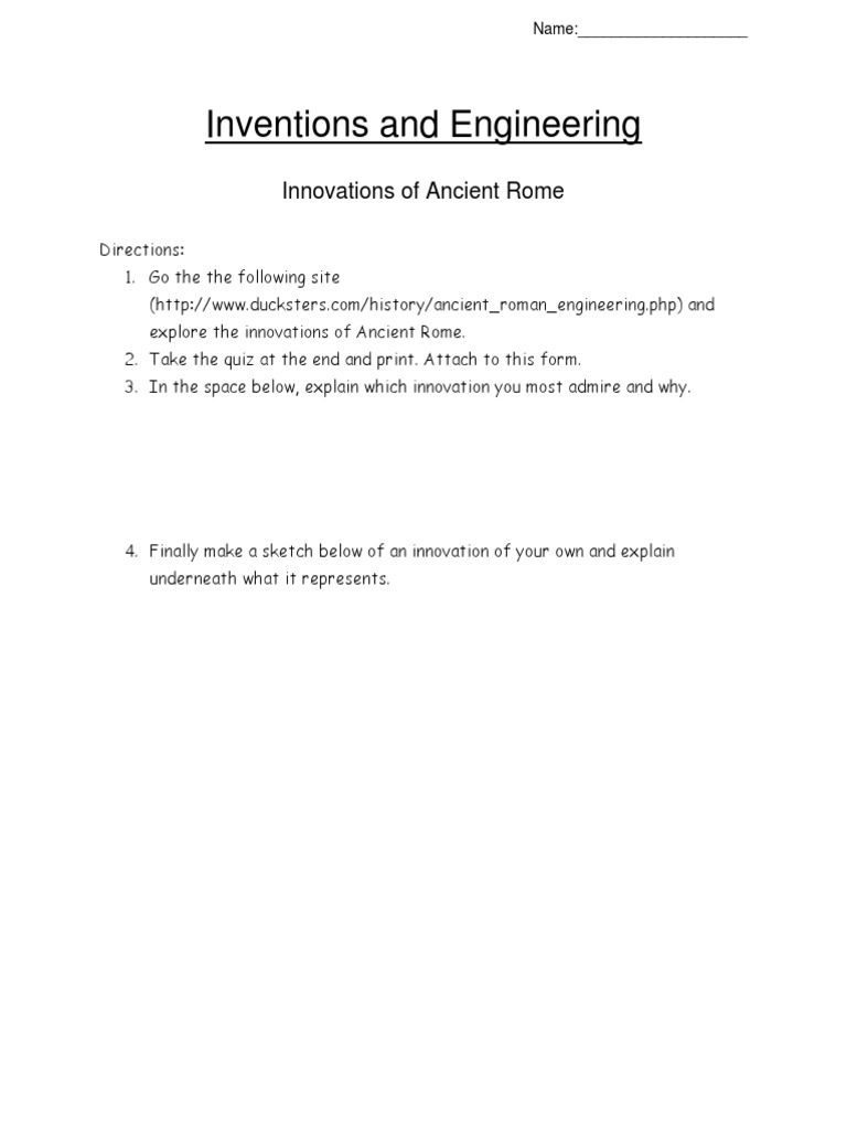 Inventions and Engineering: Innovations of Ancient Rome | PDF