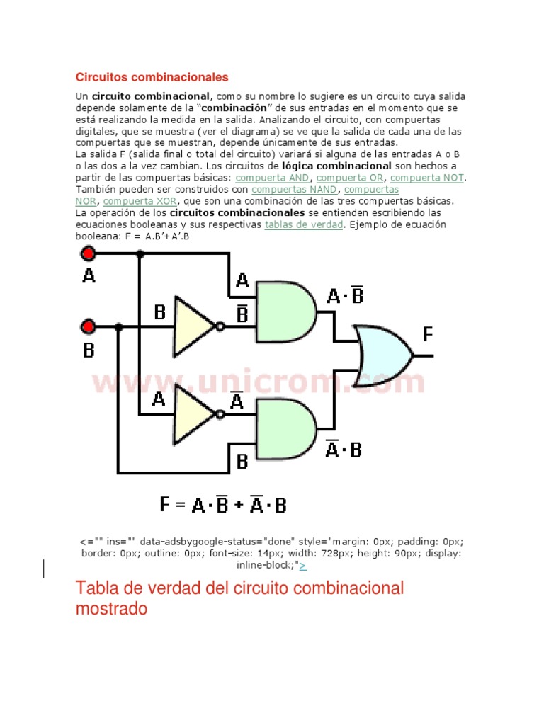 Circuitos Combinacionales | PDF | Circuitos electrónicos | Informática