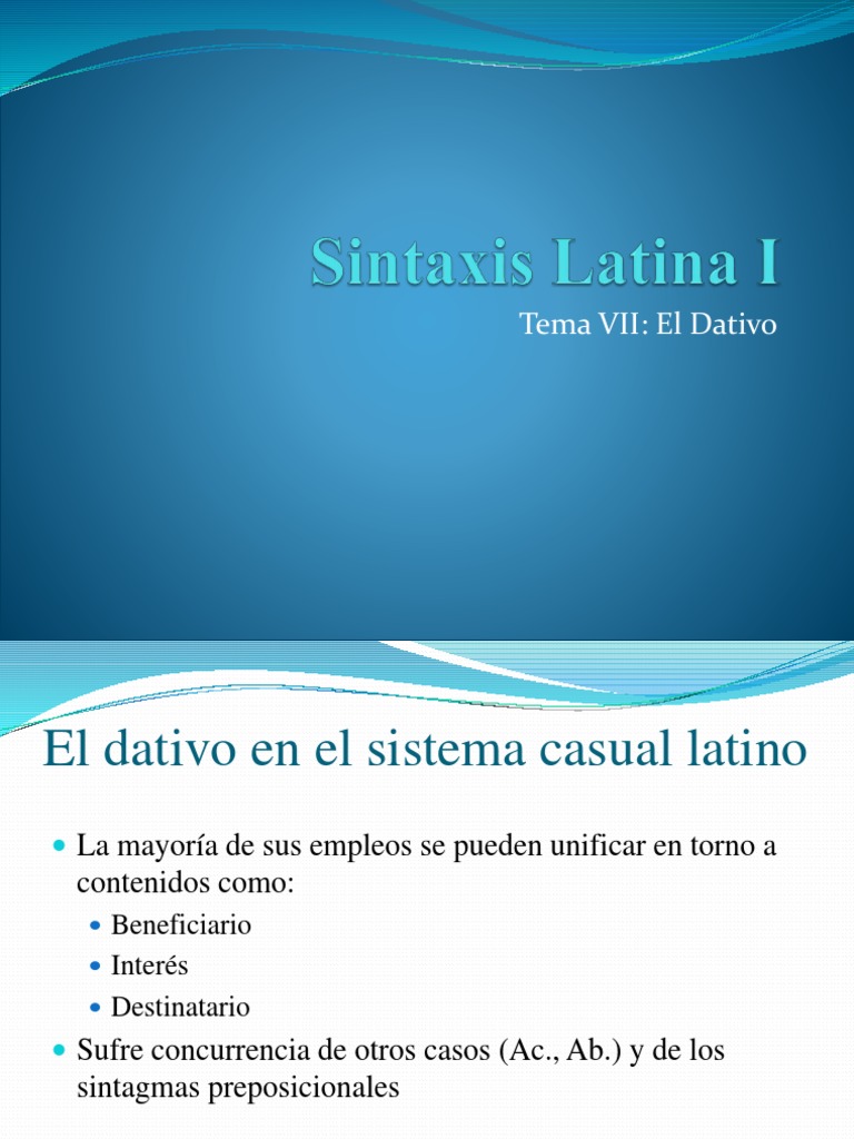 Dativo | PDF | Verbo | Asunto (gramática)