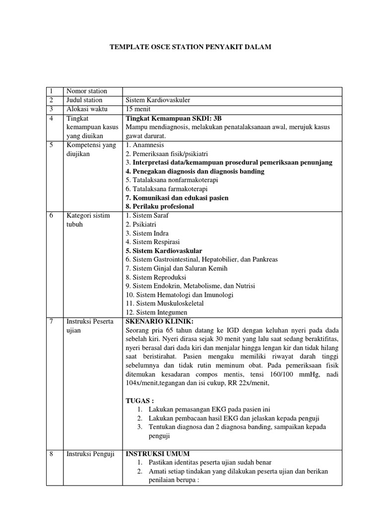 Template Osce Ekg | PDF | Sains & Matematika