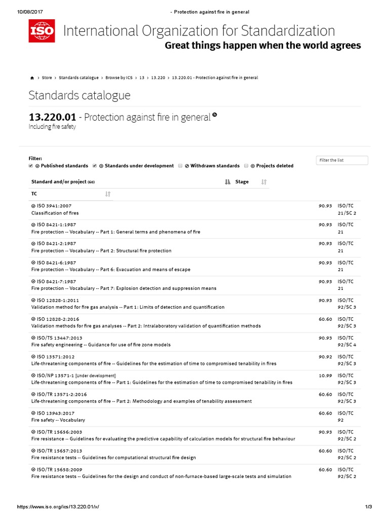 ISO - Protection Against Fire in General | PDF | International ...