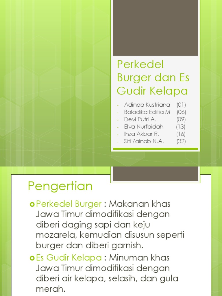 Perkedel Burger Dan Es Gudir Kelapa | PDF