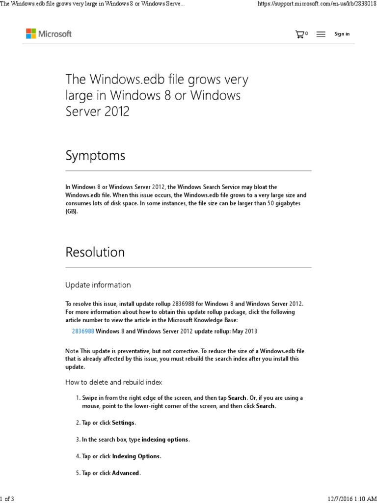 Fix Windows Search 2 With A Large EDB File | Download Free PDF ...