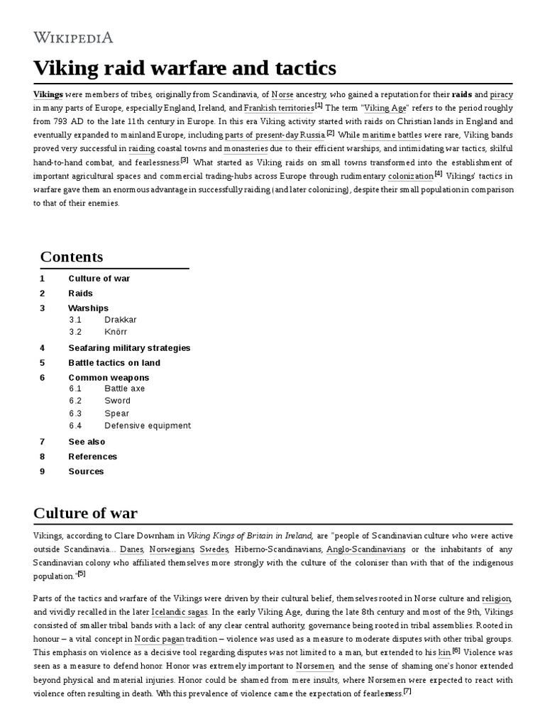 Viking Raid Warfare and Tactics | PDF | Vikings | Viking Age