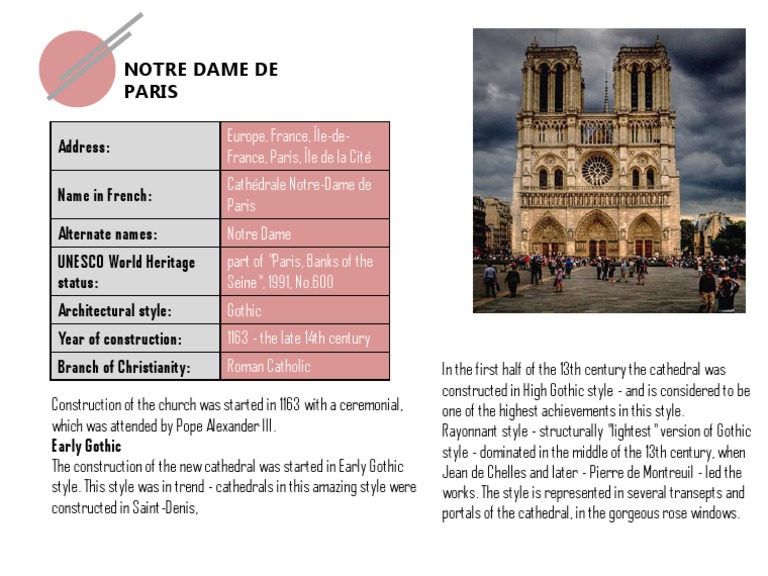 Gothic Grandeur: Notre Dame de Paris, a Pinnacle of French Cathedral ...