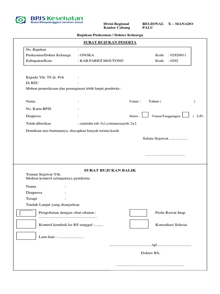 Blangko Rujukan BPJS | PDF