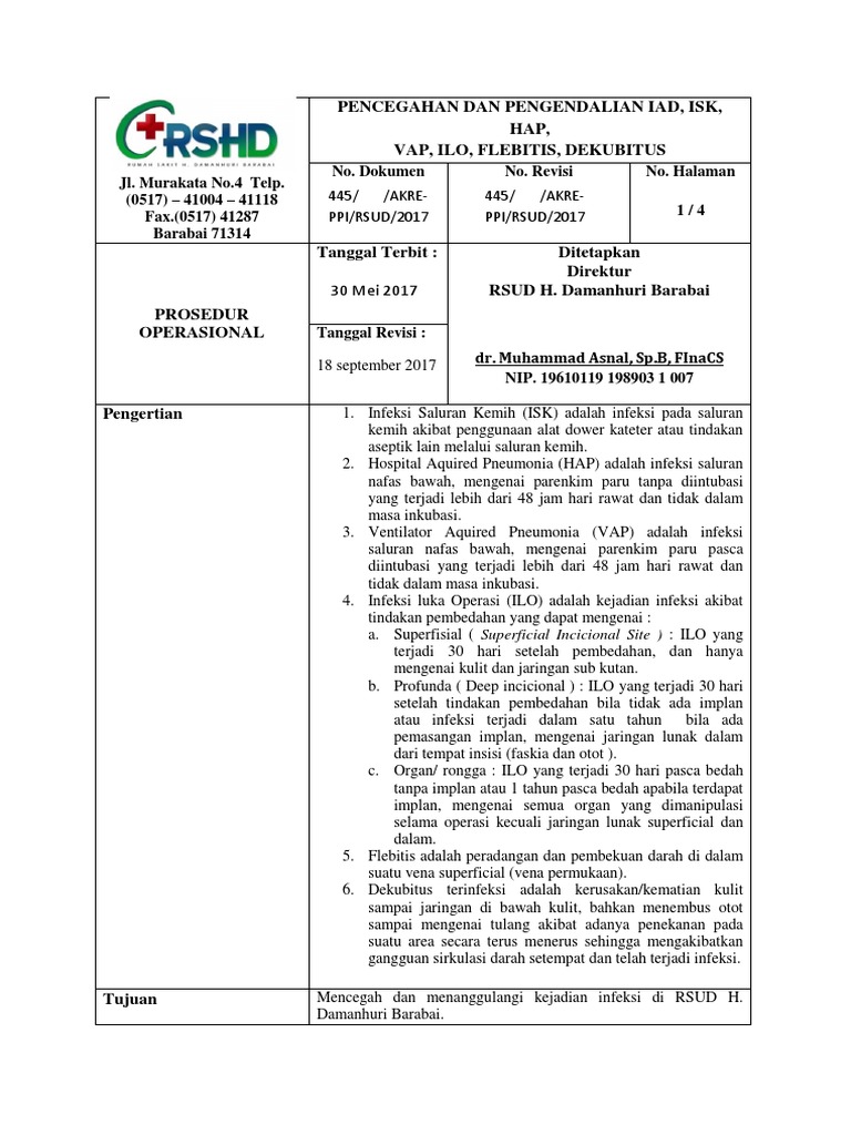 SPO TTG Pencegahan Dan Pengendalian IAD, IsK, HAP, VAP, IDO, Flebitis Dan Dekubitus (2) - Revisi ...