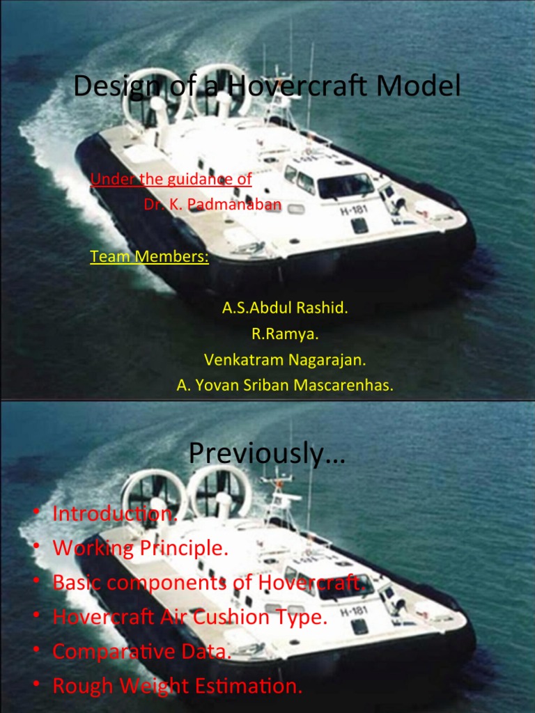 Design of a Hovercraft Model | PDF | Drag (Physics) | Jet Engine