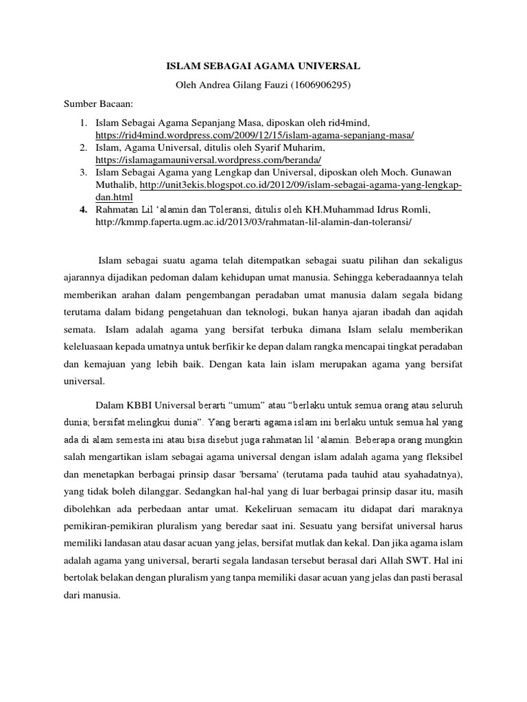 Islam Sebagai Agama Universal | PDF