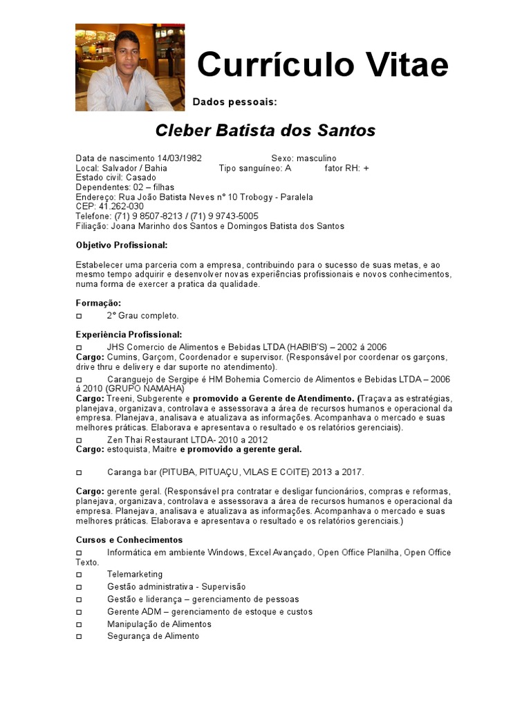 Cleber Curriculo Corregido | PDF | Gestão de recursos humanos | Business