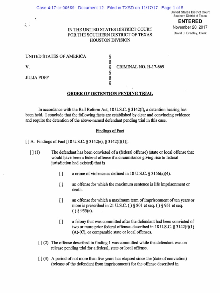 United States of America vs. Julia Poff (Court Document) | PDF