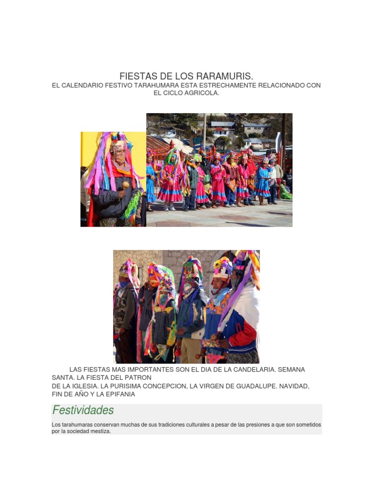 Fiestas de Los Raramuris | Descargar gratis PDF | Fiesta religiosa o ...