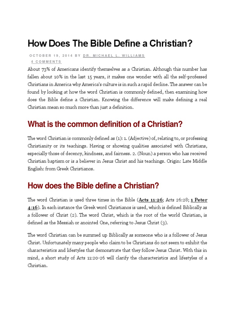 How Does the Bible Define a Christian | Acts Of The Apostles | God In ...