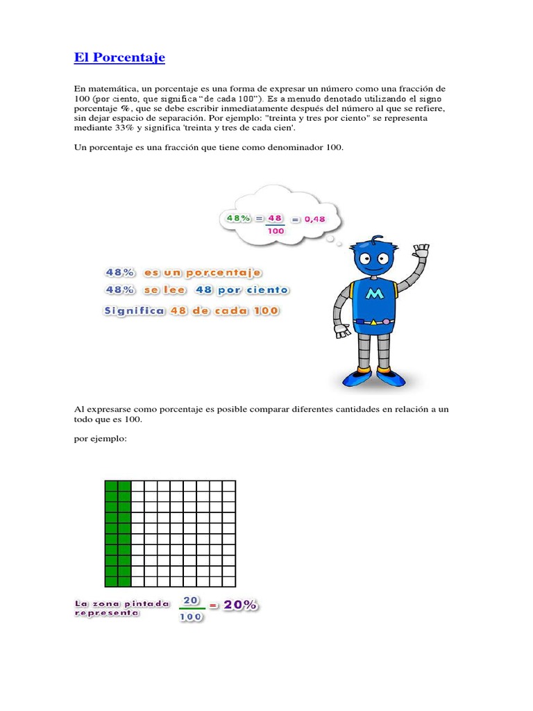El Porcentaje | PDF | Porcentaje | Fracción (Matemáticas)