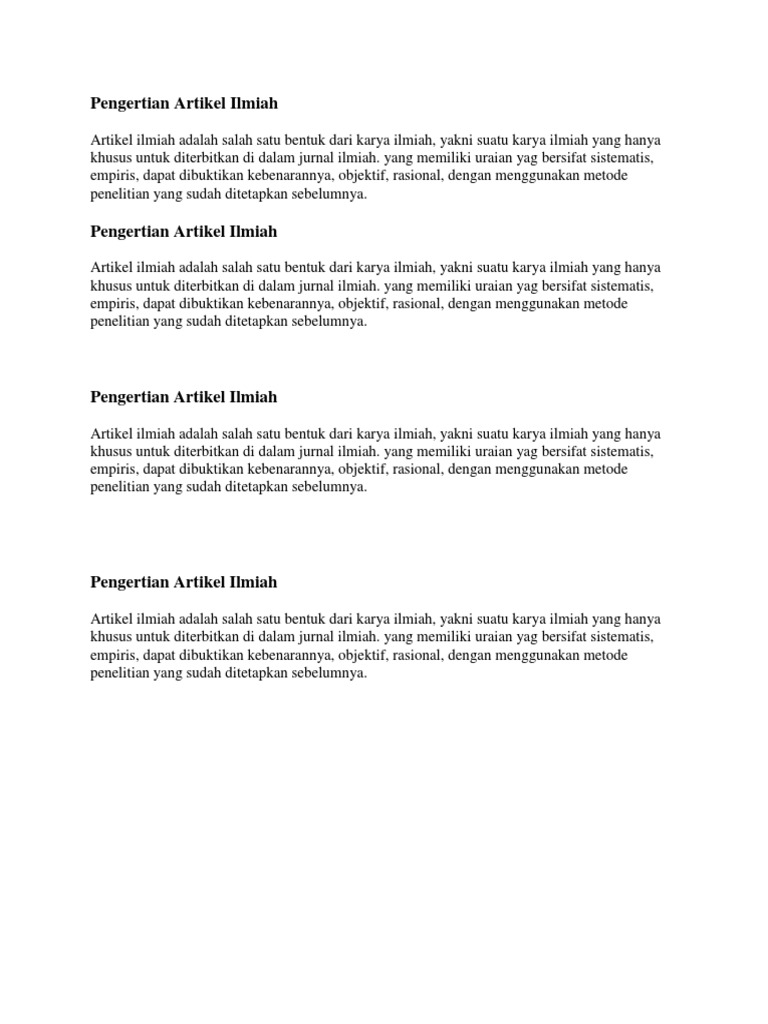 Pengertian Artikel Ilmiah | PDF