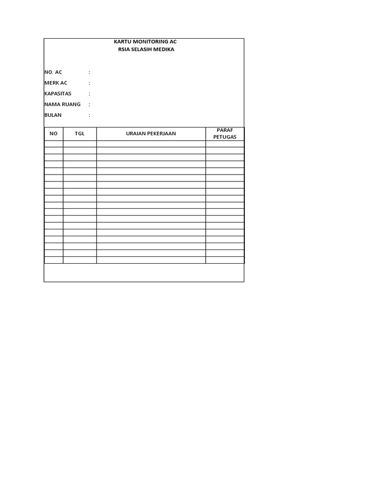 Kartu Monitoring Ac | PDF