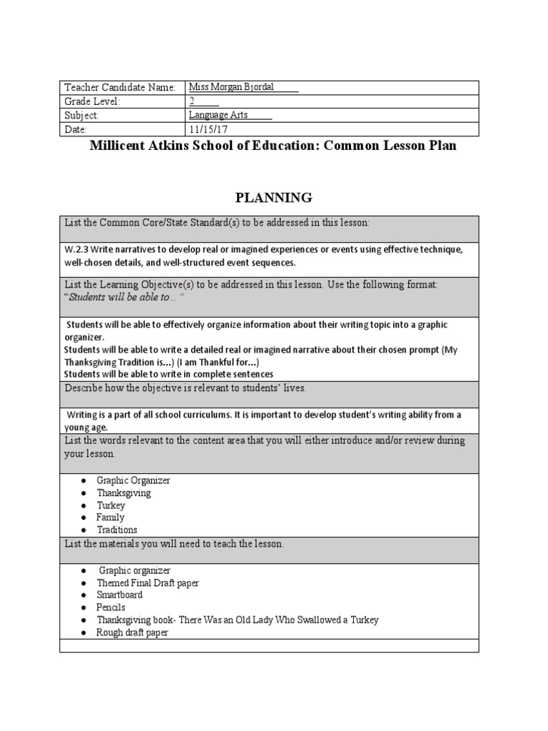Teacher Work Sample 2 | PDF | Educational Psychology | Cognition