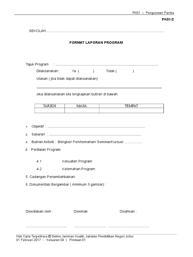 Format Laporan Program (Latest)