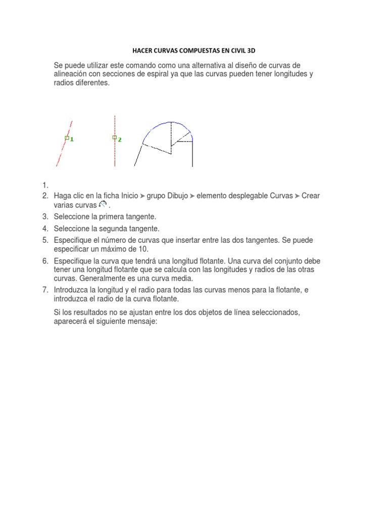 Hacer Curvas Compuestas en Civil 3d | PDF