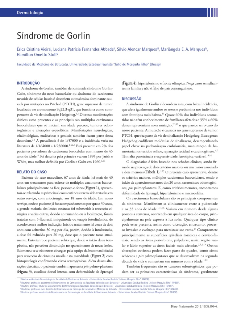 VIEIRA 2012 - Sindrome de Gorlin | PDF | Câncer | Carcinogênese