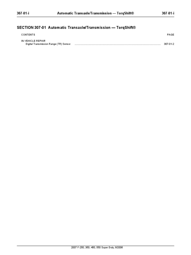 307-01 - Digital Transmission Range (TR) Sensor | PDF | Automatic ...