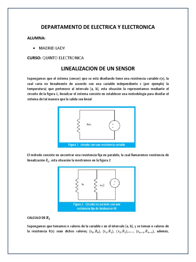 Linealizacion de Un Sensor | PDF | Enseñanza de matemática | Análisis ...
