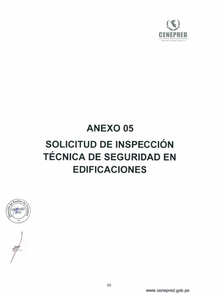 Anexo 05 Solicitud de Inspeccion Tecnica de Seguridad en Edificaciones | PDF