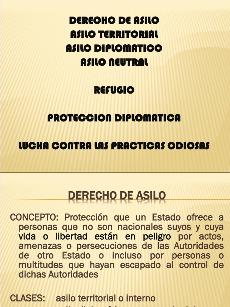 Clases y Conceptos de Asilo | PDF | Solicitante de asilo | Trata de ...