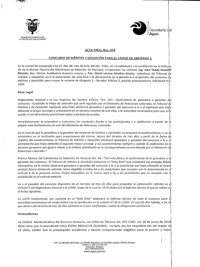 684 30962 Acta Declaratoria Ganador | PDF | Gestión de recursos humanos | Gobierno