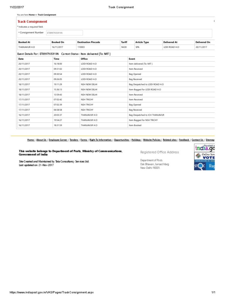 Track Consignment: ET899793591IN | PDF | Business