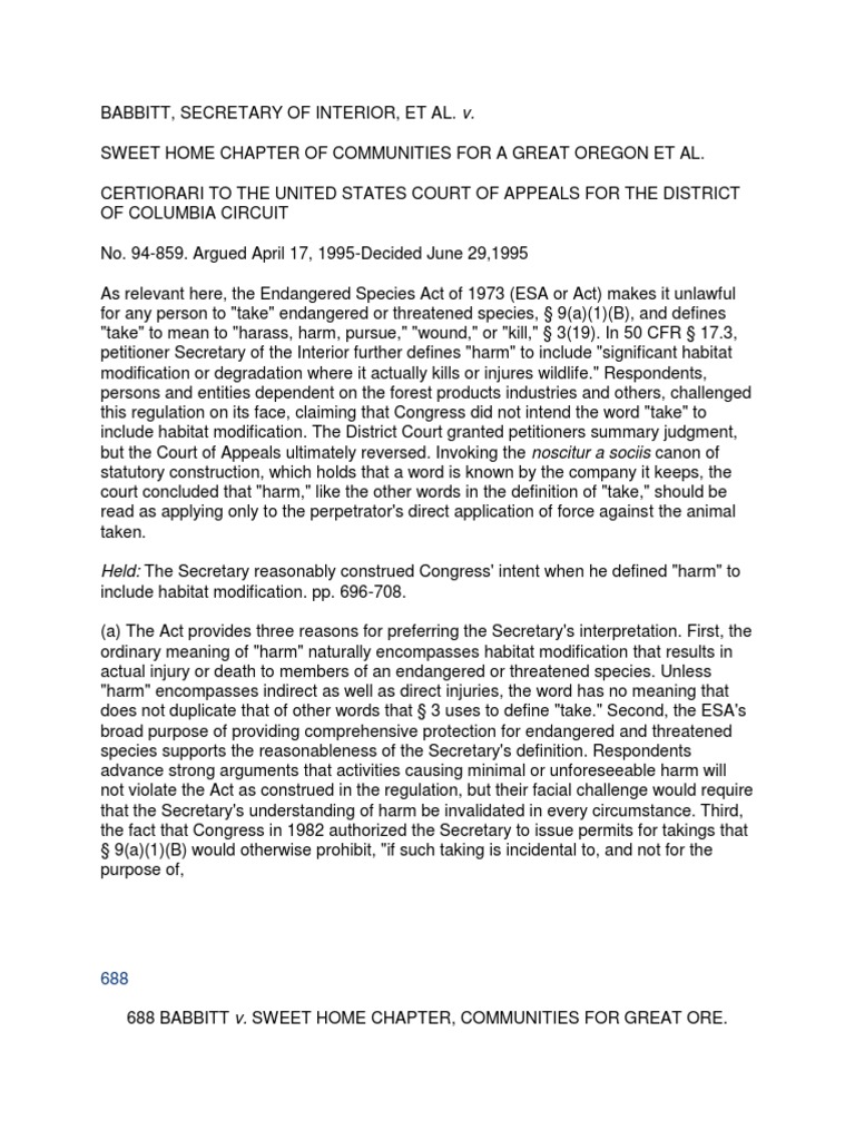 Held: The Secretary Reasonably Construed Congress' Intent When He ...