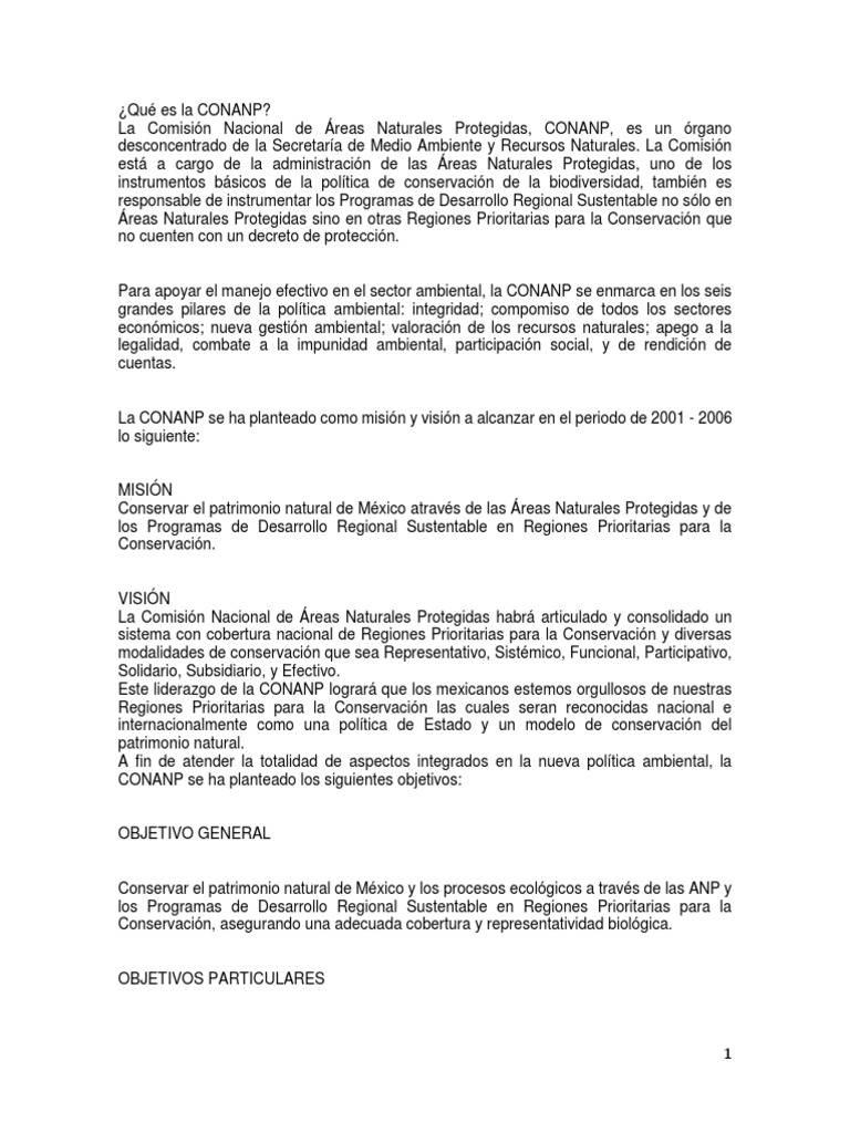 Qué Es La Conanp | PDF | Servicios de ecosistema | Sustentabilidad