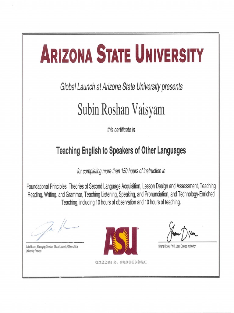 English Training Certificates | PDF