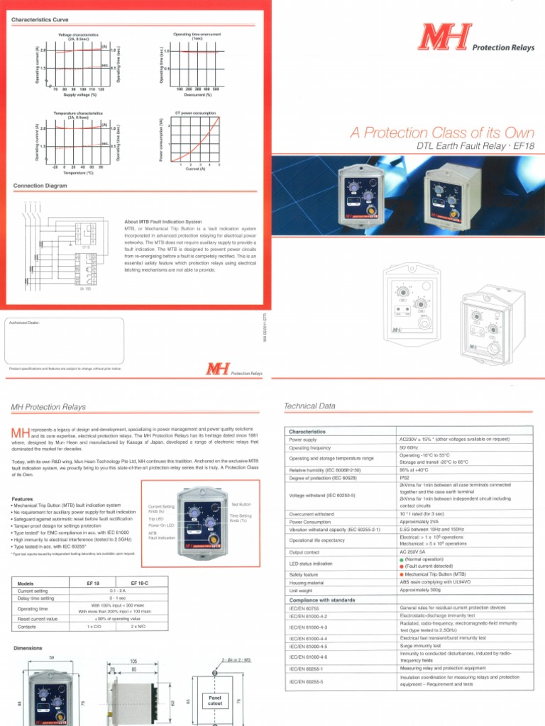 EF18 Earth Fault Relay | PDF