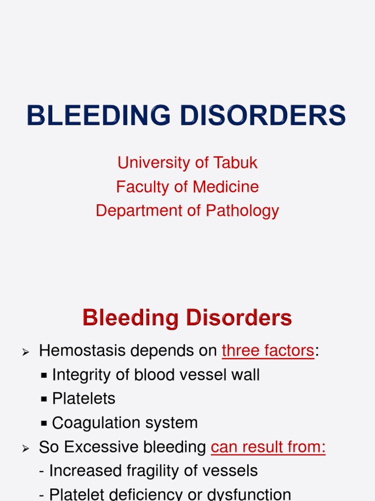 Bleeding Disorders | PDF | Coagulation | Bleeding