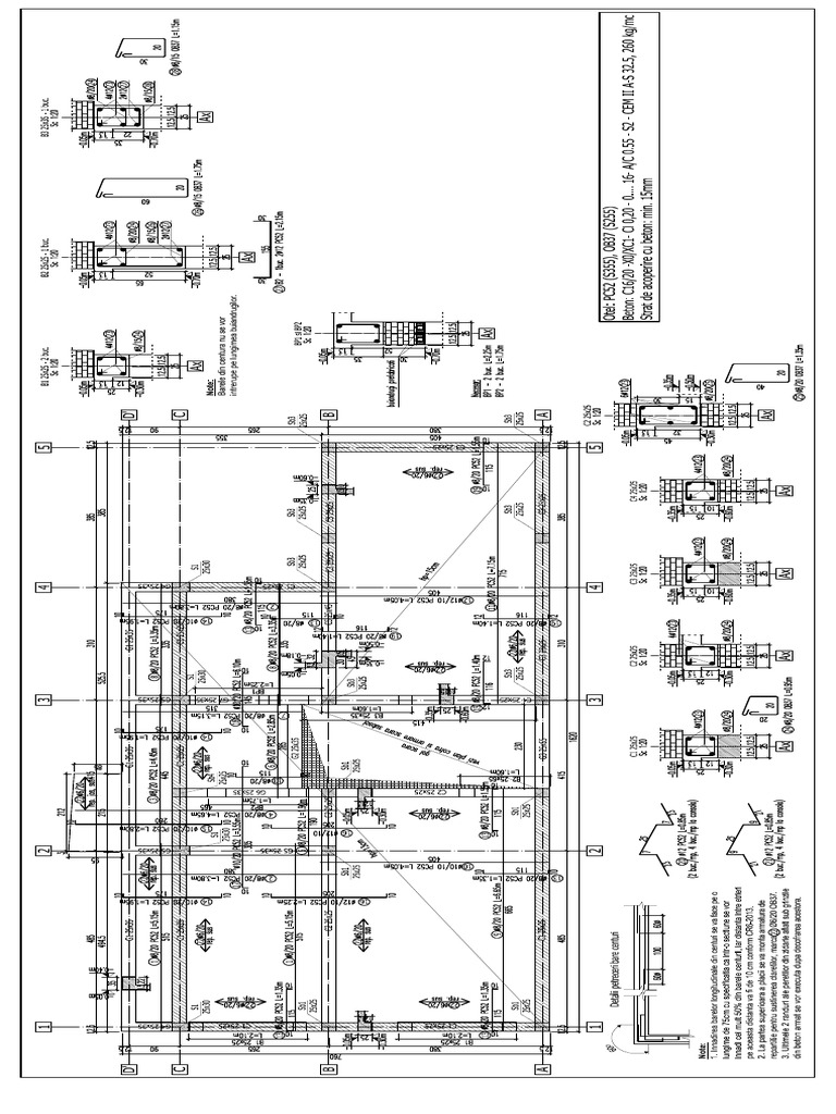 Plan Cofraj Si Armare Placa Peste Subsol | PDF