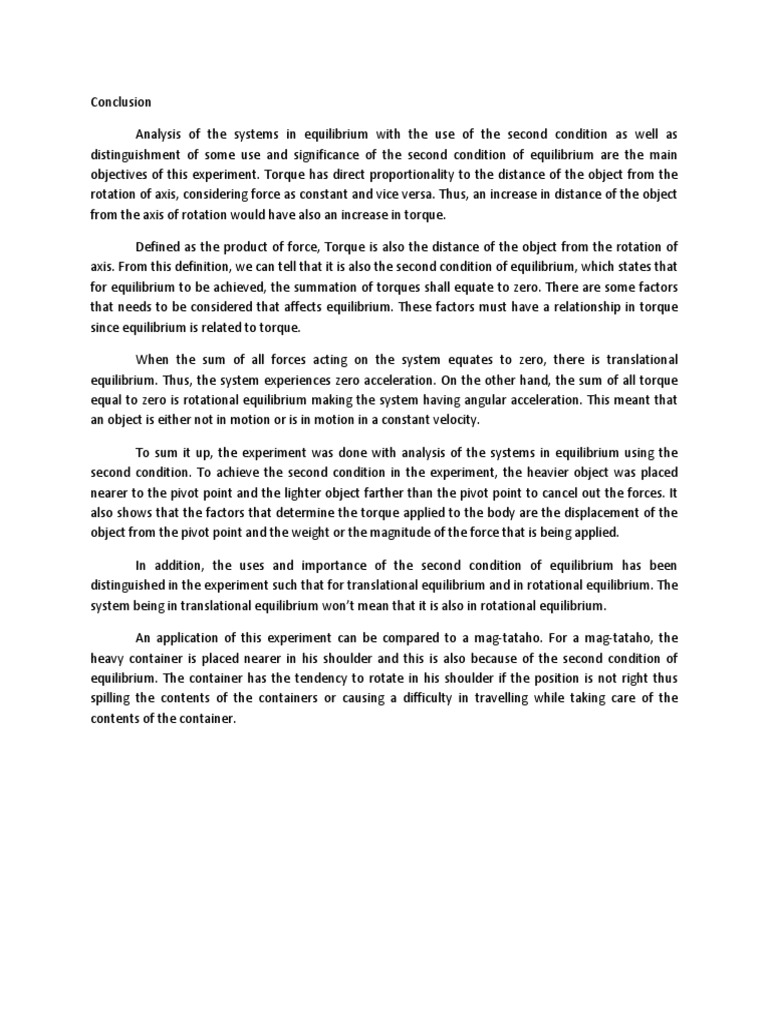 Conclusion 204 | PDF | Rotation Around A Fixed Axis | Torque