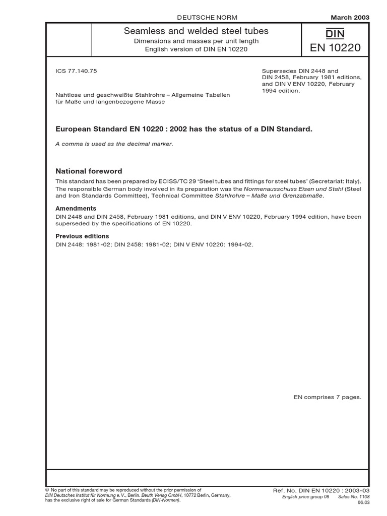 En 10220 | PDF | Europe Travel | Metrology