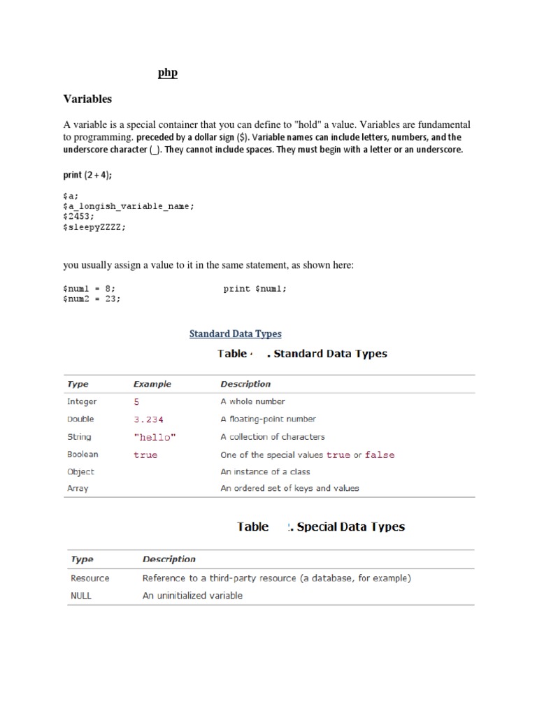 Phpnotes | PDF | Data Type | Boolean Data Type