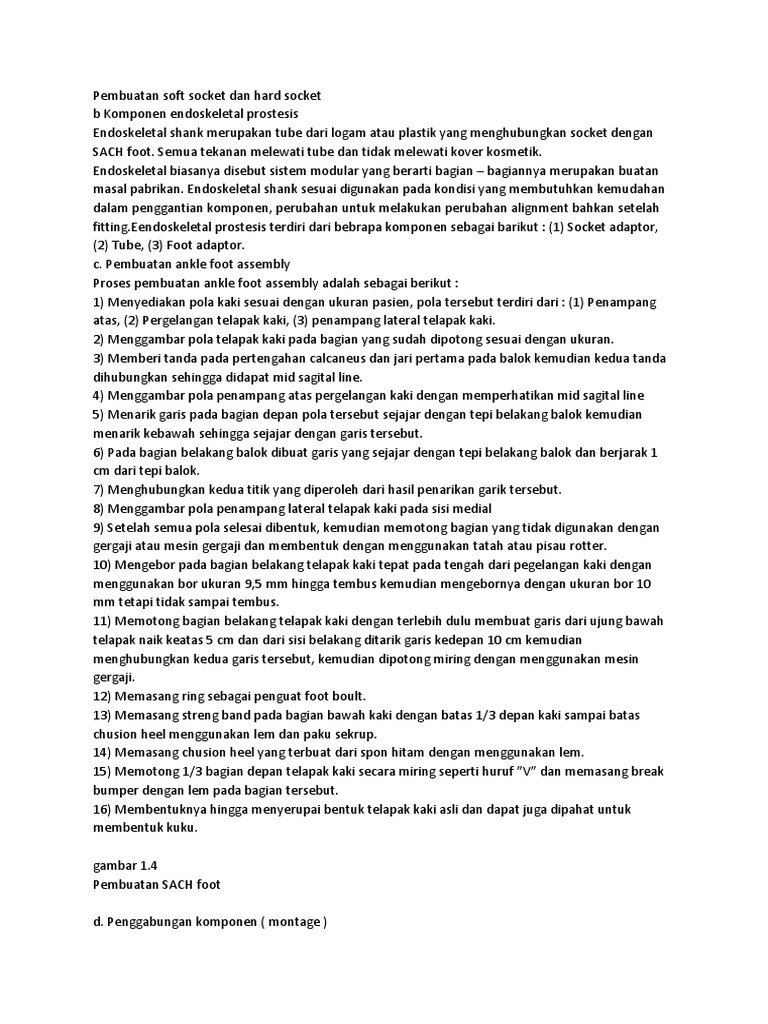 Pembuatan Soft Socket Dan Hard Socket | PDF