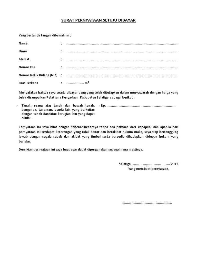 Surat Pernyataan Setuju | PDF