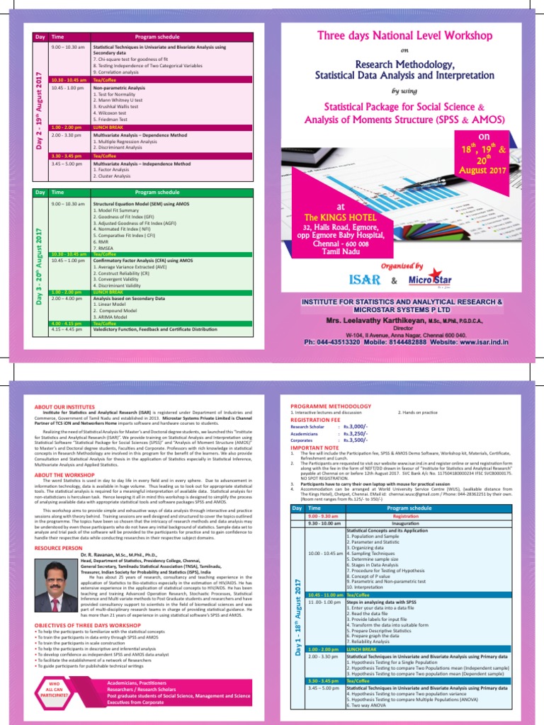 Seo Workshop On Spss And Amos Pdf Statistics Data Analysis 1263