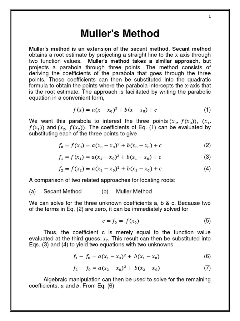 Muller's method & Graeffe's Root Squaring Method | Quadratic Equation | Zero Of A Function