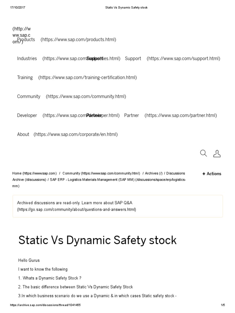 Static Vs Dynamic Safety Stock | PDF | Business | Business (General)