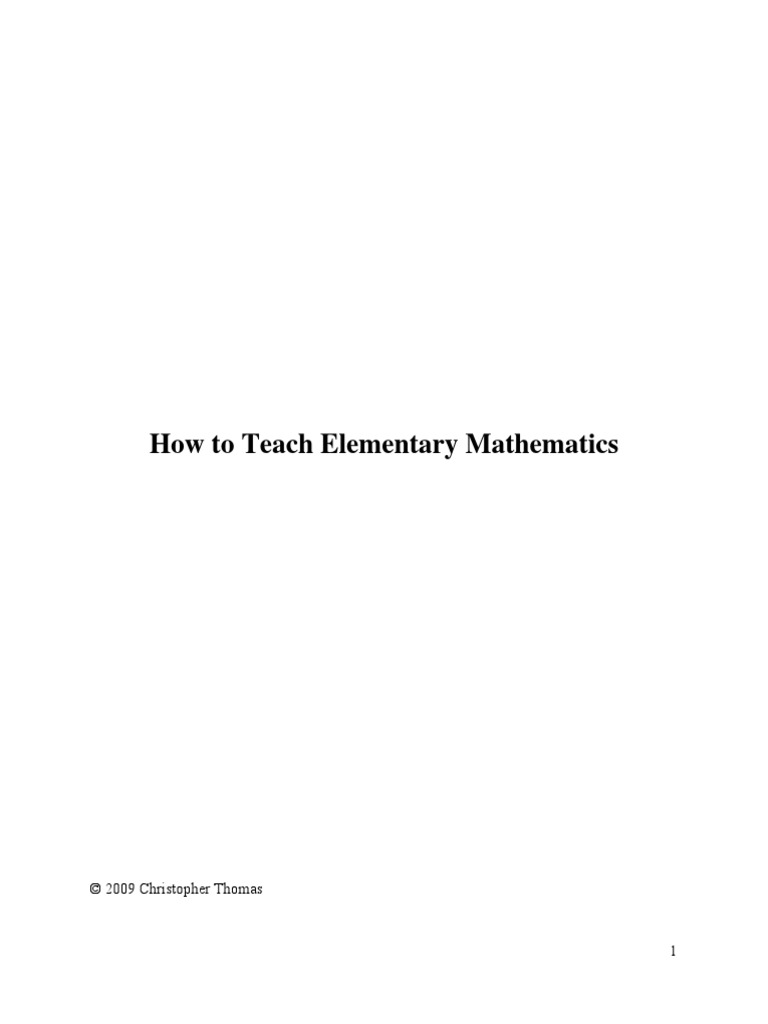 How To Teach Elementary Math | PDF | Multiplication | Fraction ...