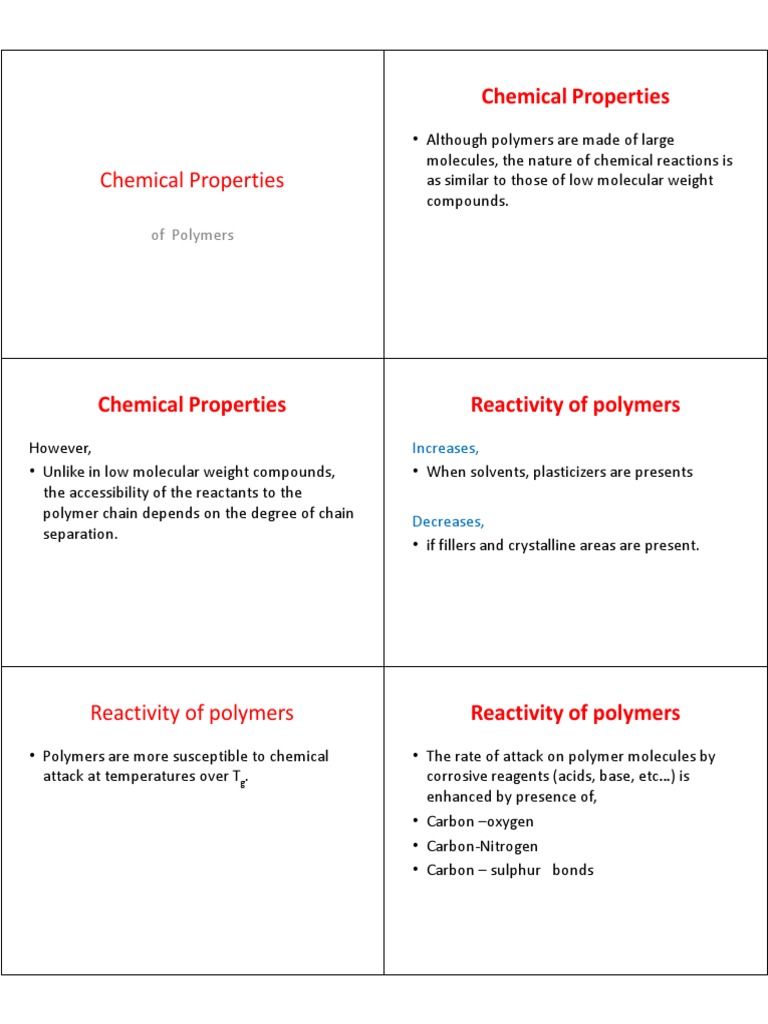 Properties Of Polymers