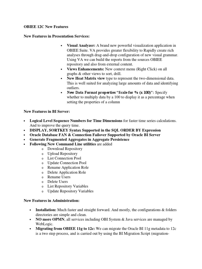 Obiee 12c Pdf Oracle Database Command Line Interface 