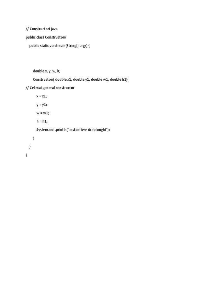 Constructori Java | PDF | Informática