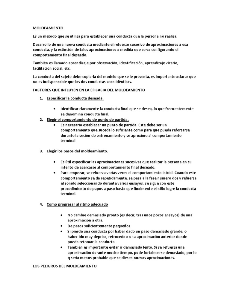 MOLDEAMIENTO | PDF | Comportamiento | Adultos